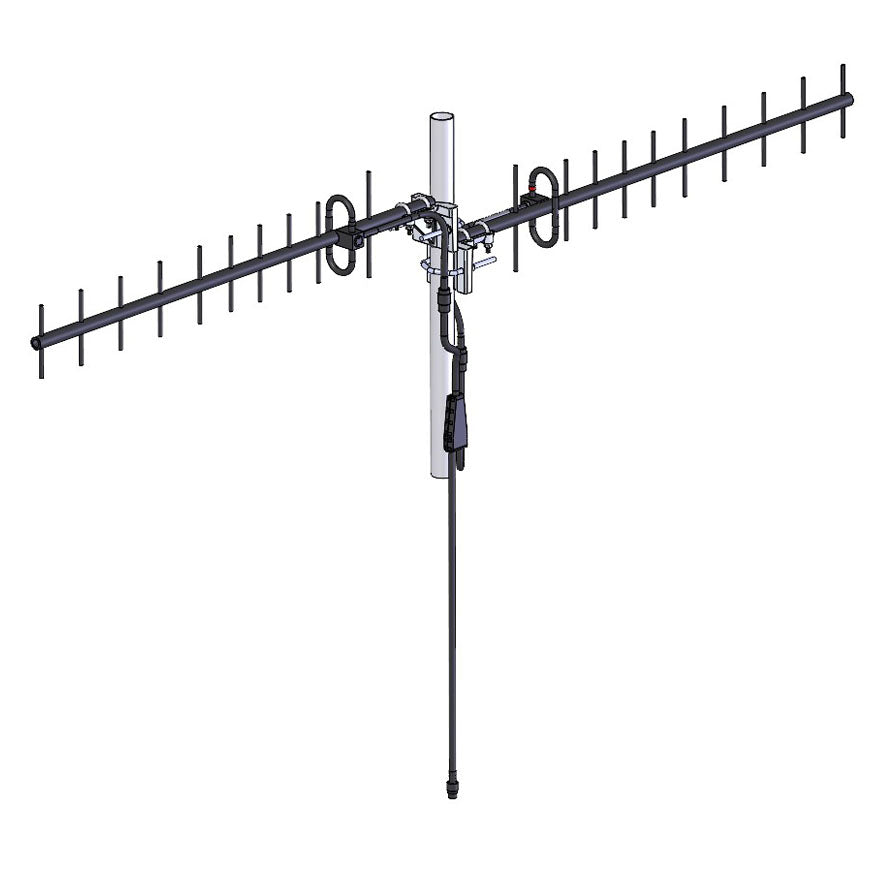Yagi directional, 9 dBd back-to-back, black anodized, 902-956 MHz ...