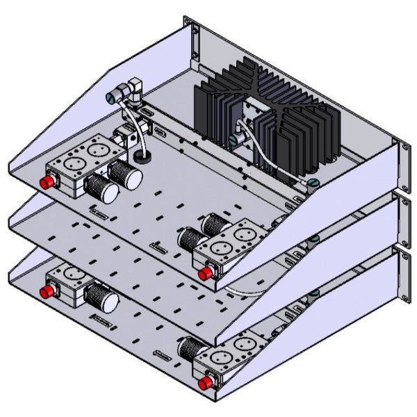 Combiner, hybrid-ferrite, 4 CH, dual stage isolator, 132-174 MHz ...