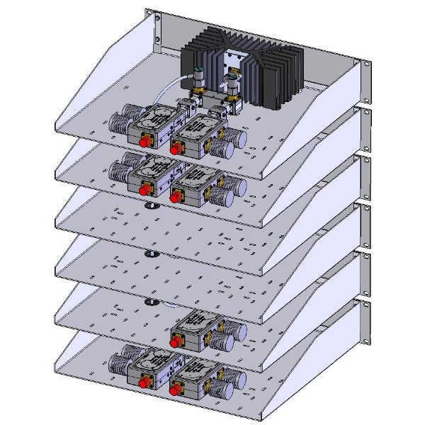 Combiner, hybrid-ferrite, dual stage isolator, 7 CH, 806-960 MHz ...
