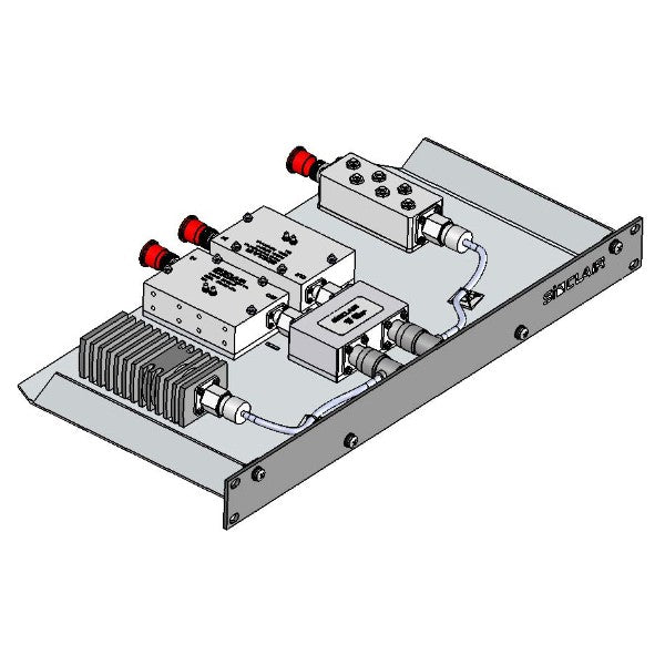 Combiner, hybrid-ferrite, compact, 2 CH, dual stage isolator, 350-512 ...