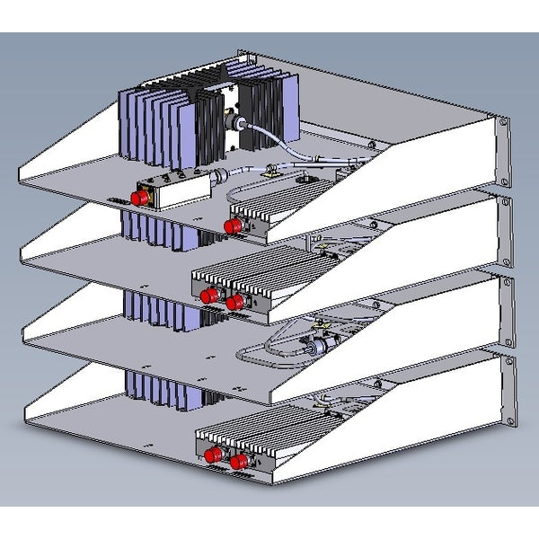 Hybrid-ferrite transmitter combiner, 5-channel, triple stage isolators – Sinclair Technologies